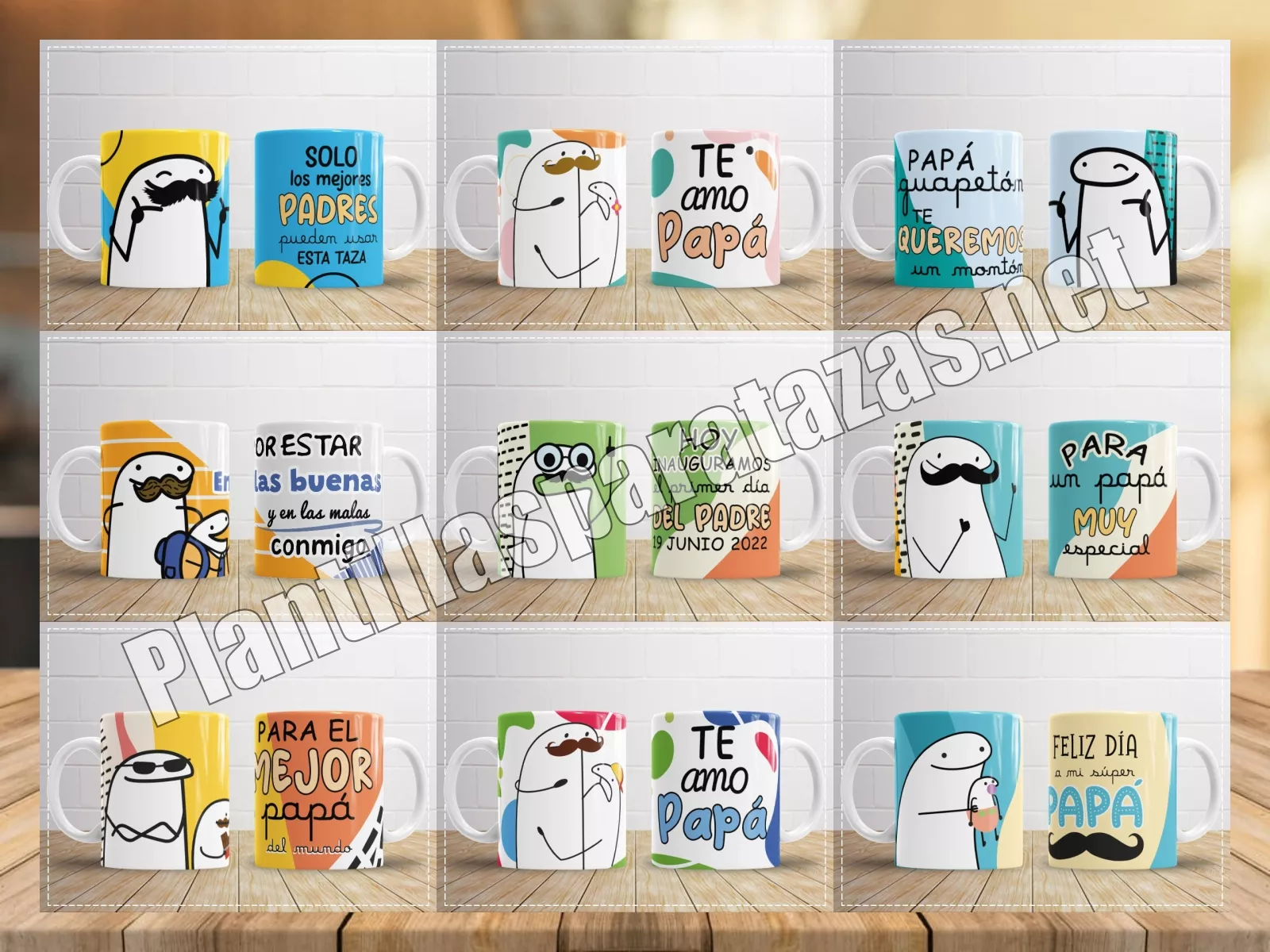 10 Plantillas para tazas del día del padre Flork